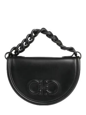 FERRAGAMO Aura Sh Leather Saddle Bag - Black