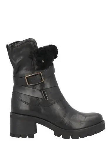 PAOLA FERRI Leather Ankle Boots - Black