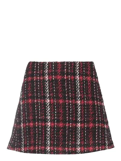 Marni Mini Skirt In Checked Tweed - Red