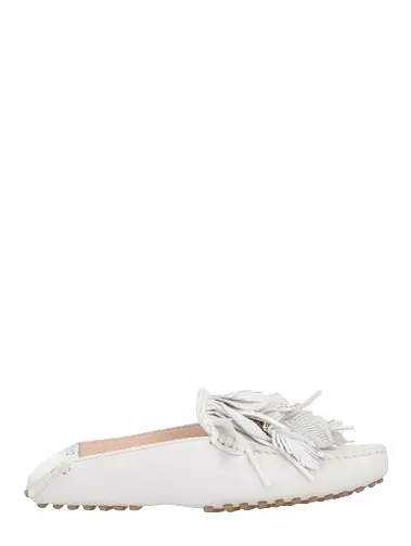 TOD'S Leather Mules - White
