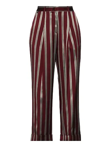 MANILA GRACE Striped Wide Leg Pants - Red