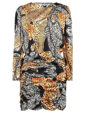 5 PROGRESS Leopard-print Mini Dress - Black