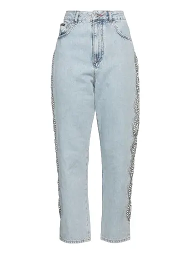 Philipp Plein Straight-leg Jeans With Appliqués - Blue