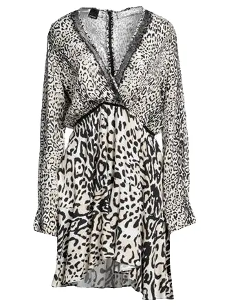 Pinko Mini Dress In Leopard Print - Beige