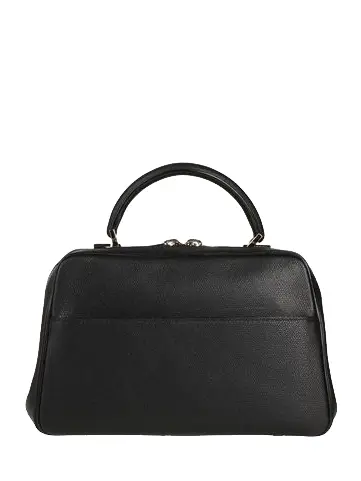 VALEXTRA Brick Calfskin Bowler Bag - Black