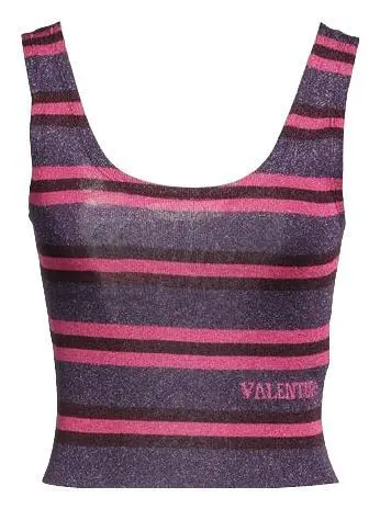 Valentino Garavani Striped Knit Crop Top - Purple