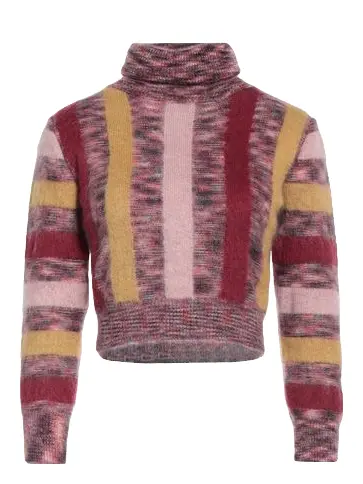 Dsquared2 Striped Turtleneck Knit Top - Red