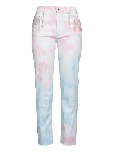 CHIARA FERRAGNI Straight-leg Jeans With Crystal Embellishments - Pink