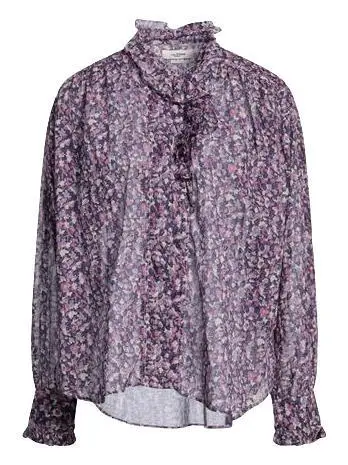 MARANT ETOILE Ruched Floral-print Shirt - Purple