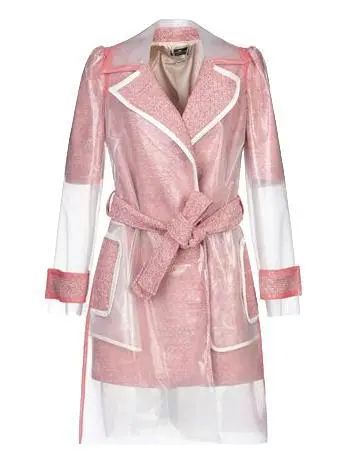 Elisabetta Franchi Belted Tweed Coat - Salmon Pink