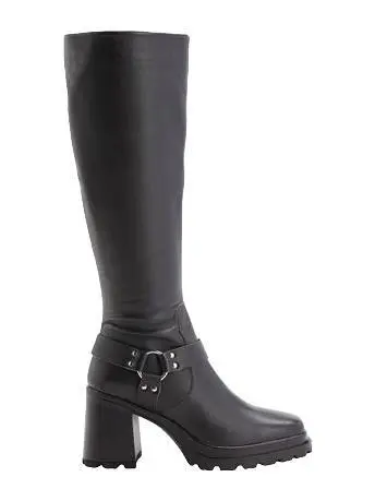 8 BY YOOX Leather High Boots With Buckle Detail - Black