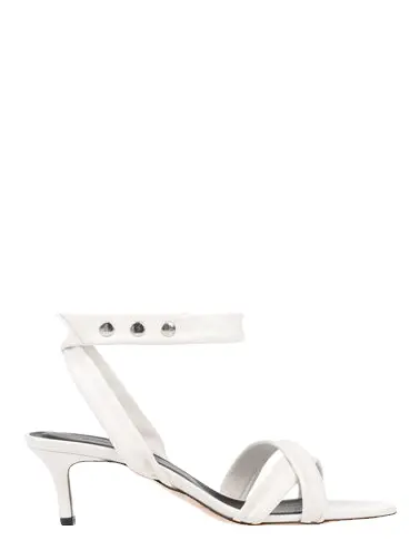 Isabel Marant Lambskin Ankle Strap Sandals - White