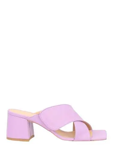 BALDININI Soft Leather Slide Sandals - Purple