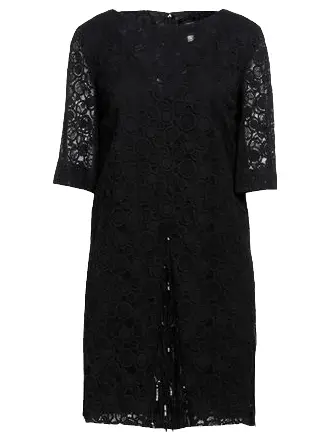 Roberto Cavalli Mini Dress With Lace - Black