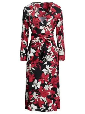 Pinko Floral-print Midi Wrap Dress - Black