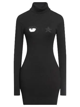 CHIARA FERRAGNI Intarsia-knit Mini Dress - Black
