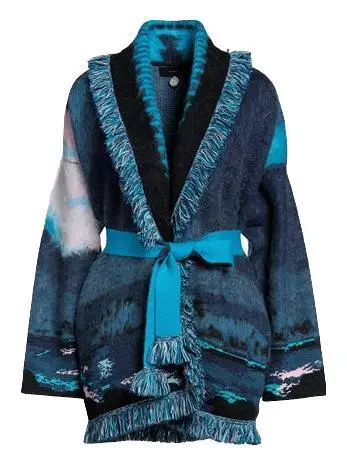 Alanui Long Sleeve Multicolor Knit Cardigan - Blue