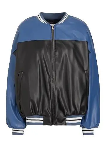 8 BY YOOX Oversized Color Block Bomber Jacket - Black