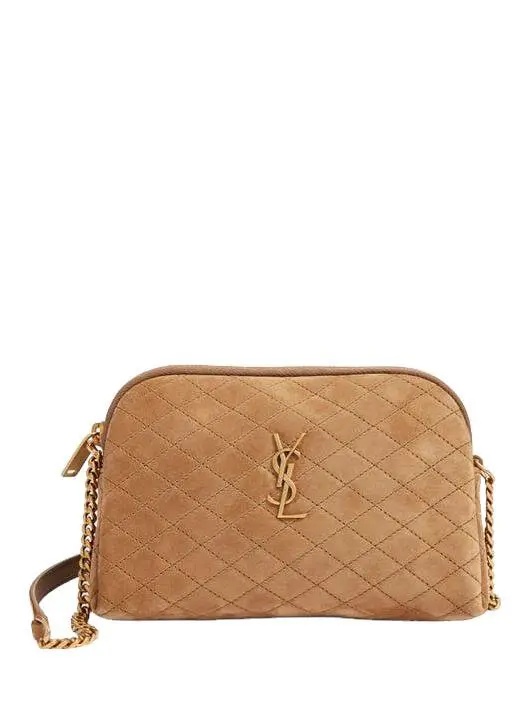 Saint Laurent Gaby Cassandre Quilted Crossbody Pouch - Golden Leaf
