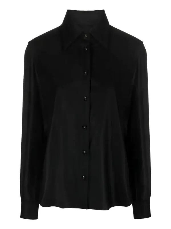 Officine Générale Long-sleeve Virgin Wool Shirt - Black