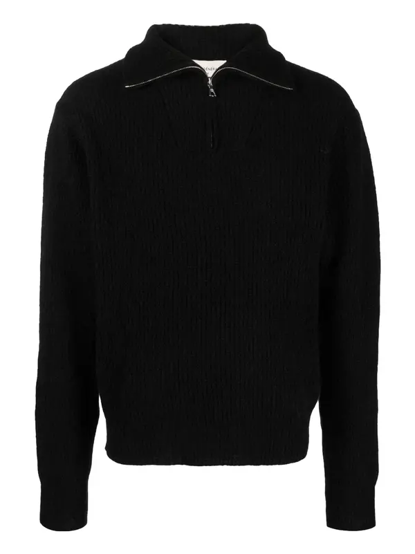 Officine Générale High-neck Ribbed Jumper - Black