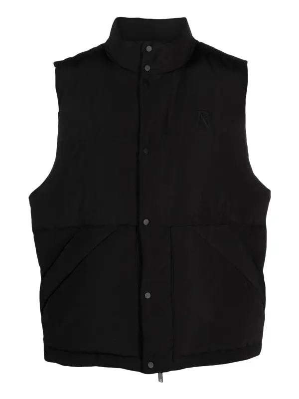 REPRESENT Logo Appliqué Quilted Gilet - Black