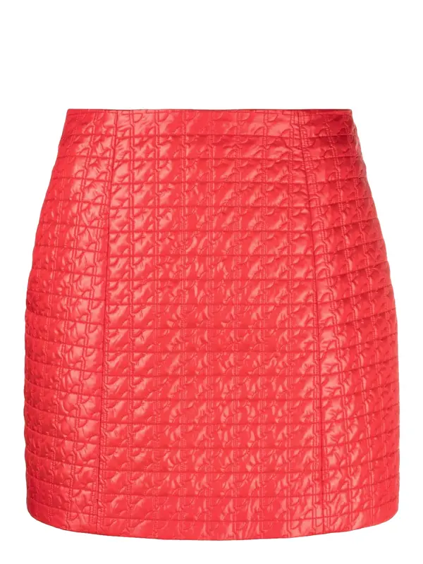 Patou Quilted Shell Miniskirt - Red