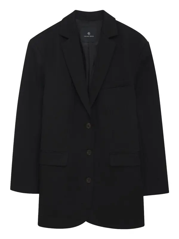 ANINE BING Quinn Wool Blazer Dress - Black