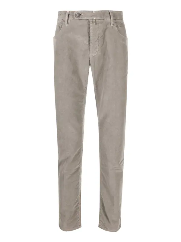 Incotex Slim-cut Cotton Trousers - Grey