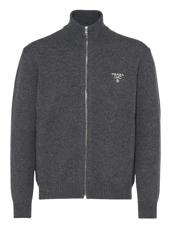 Prada Cashmere Full-zip Sweater - Ardesia