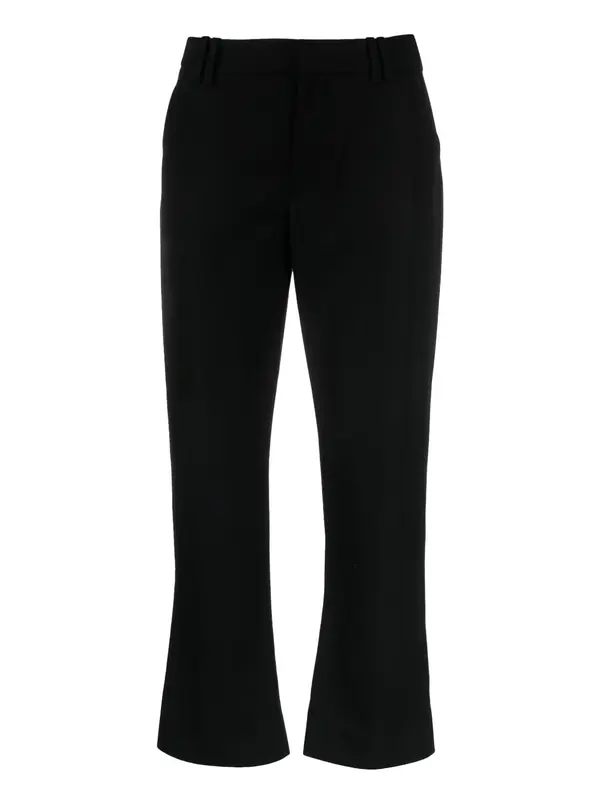 Balmain Virgin Wool Cropped Trousers - Black