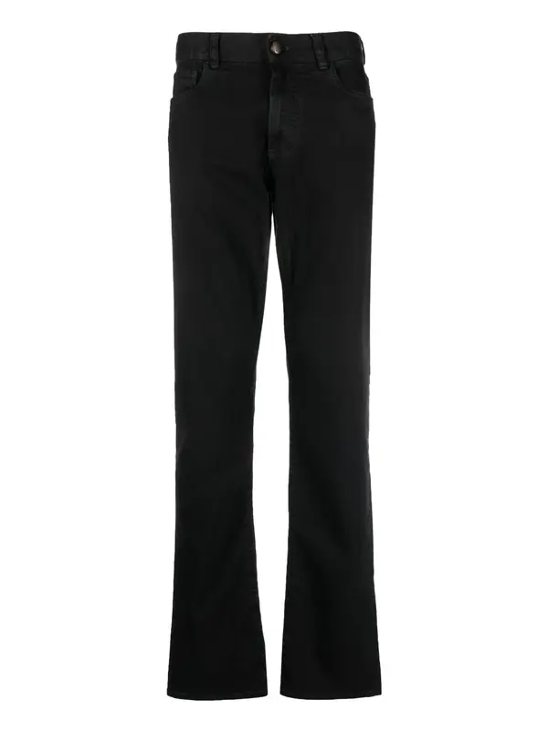 Canali Slim-fit Trousers - Black