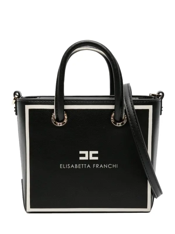 Elisabetta Franchi Mini Logo-print Tote - Black