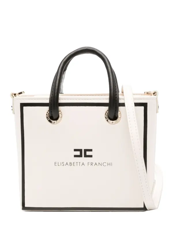 Elisabetta Franchi 24/7 Mini Logo-print Tote Bag - Neutrals