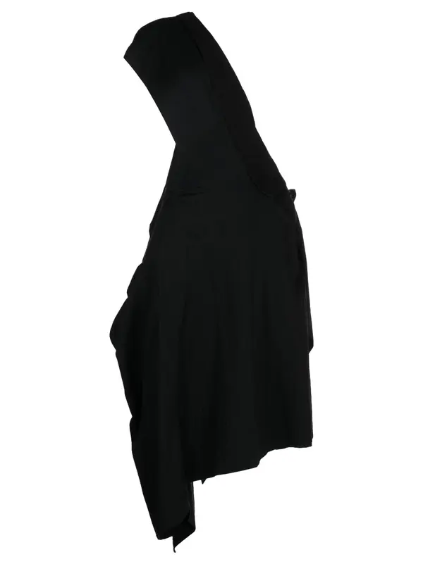 Yohji Yamamoto Asymmetric Cotton Dress - Black