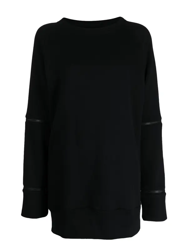 Y’s Zip-detail Cotton Sweatshirt - Black