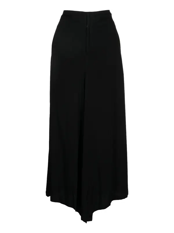 Yohji Yamamoto Pleat-detail Cropped Trousers - Black