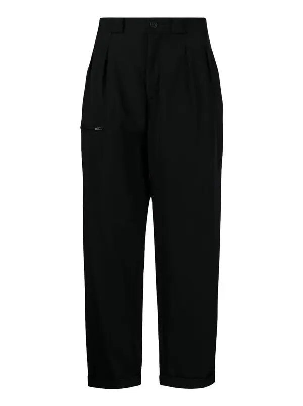 Yohji Yamamoto Straight-leg Wool Trousers - Black