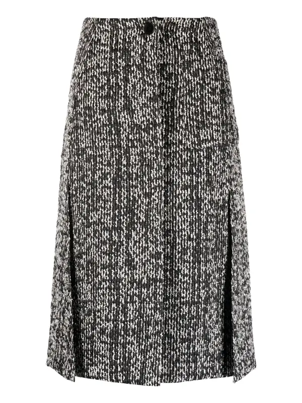 LANVIN Textured-finish Mid-rise Skirt - Black