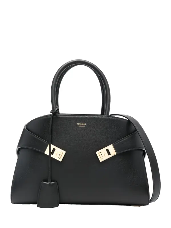 FERRAGAMO Medium Gancini-buckle Tote Bag - Black