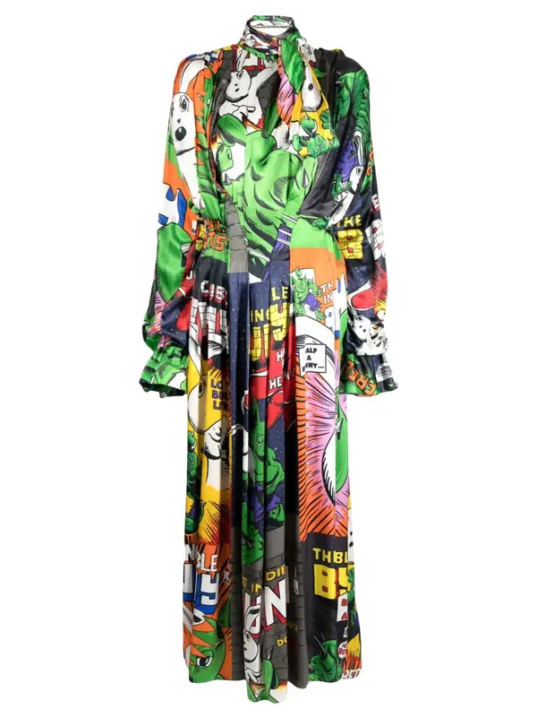 Natasha Zinko Comics-print Maxi Dress - Multicolour