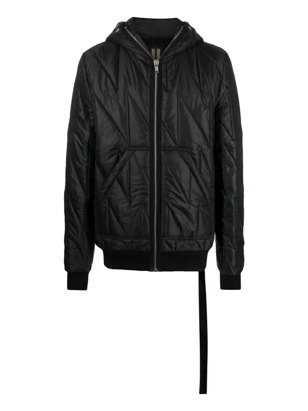 Rick Owens Gimp Quilted Hooded Jacket - Black