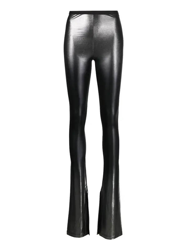 Rick Owens Carmen Metallic Flared Trousers - Silver