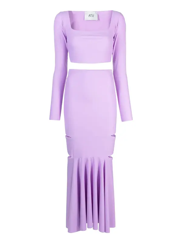 ATU BODY COUTURE Cut-out Pleated Set - Purple