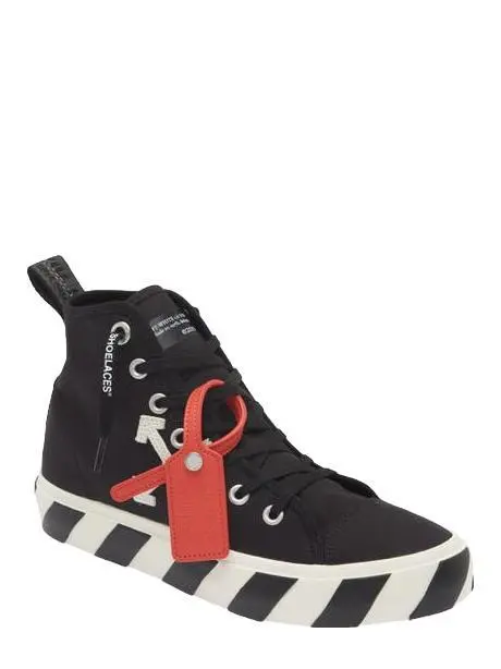 Off-White Mid Top Vulcanized Sneakers - Black White