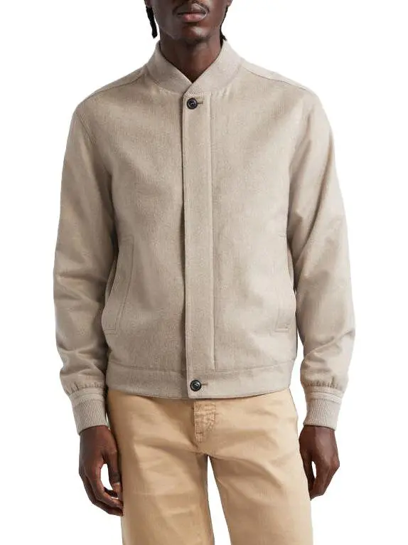 Zegna Oasi Cashmere Elements Bomber Jacket - Beige