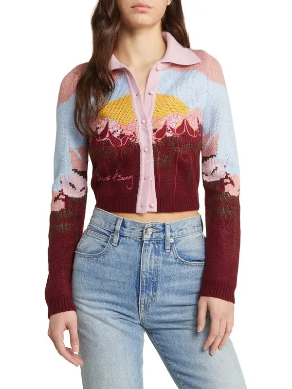 HOUSE OF SUNNY Garden Of Eden Tripper Intarsia Cardigan - Multi