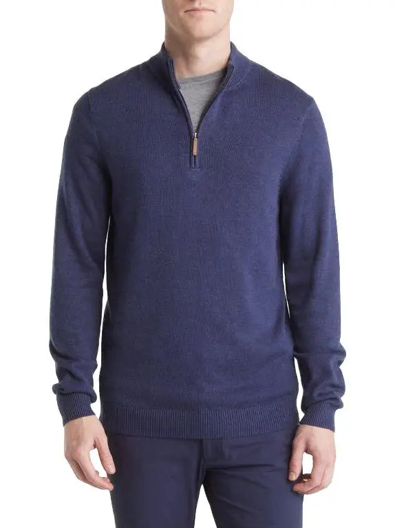 Mizzen+main Cassady Quarter Zip Sweater - Medieval Blue Heather