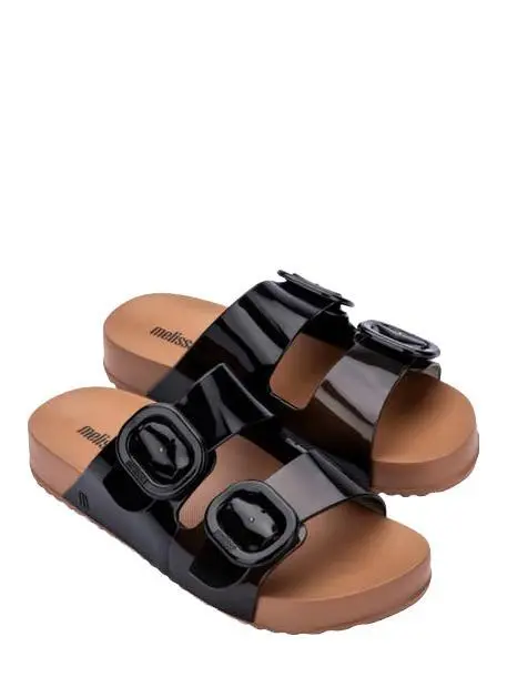 Melissa Cozy Buckle Slide Sandal - Brown/black