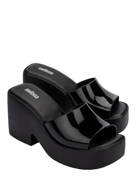 Melissa Posh Platform Slide Sandal - Black